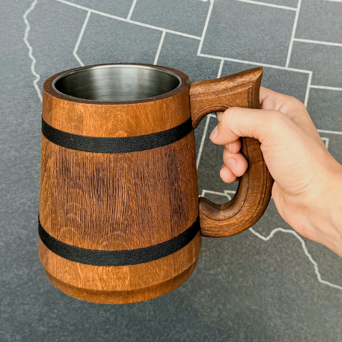 PERSONALIZED Dad Gift VIKING MUG Wooden Beer Stein - Etsy