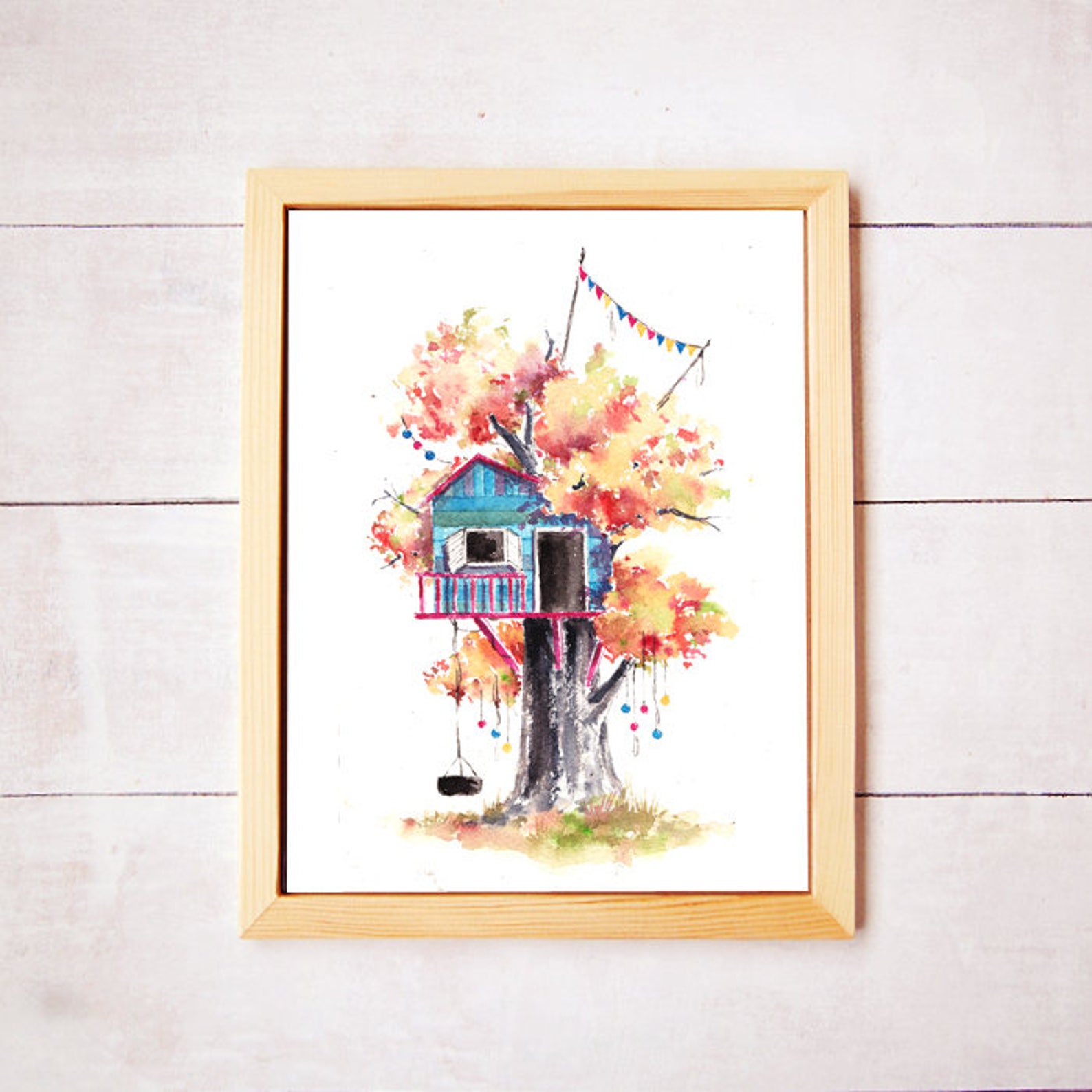 Treehouse Series 21 Watercolor Art Print - Digital Download - Etsy