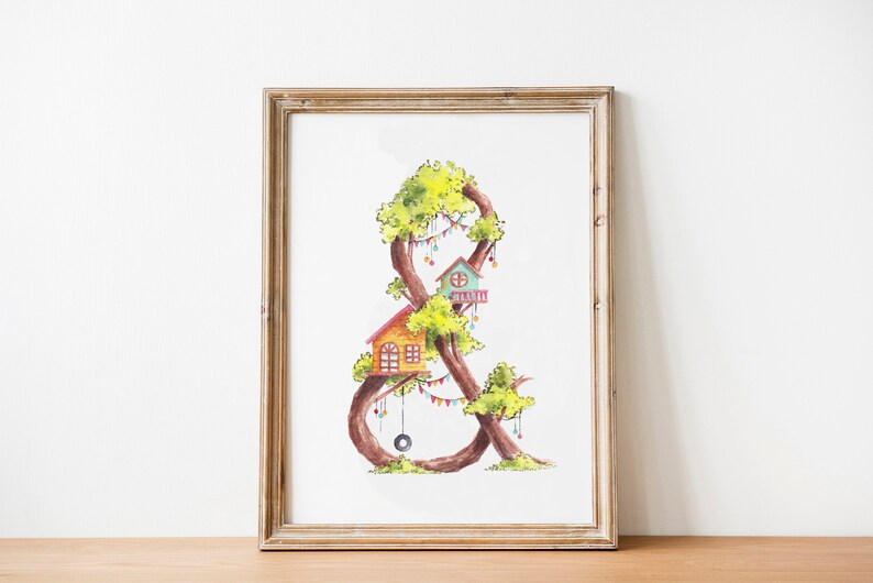 Ampersand Treehouse Alphabet Art Print - Digital Download - Etsy