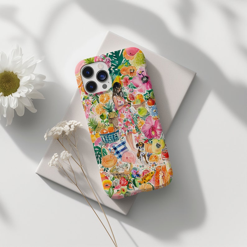 Coquette Summer Themed Watercolor Collage Tough Phone Case for iPhone ...