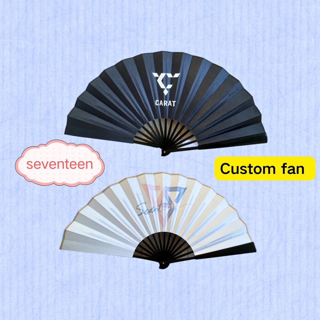 Custom Your Own Paper Fan, Custom Seventeen Double Side Support Fan ...