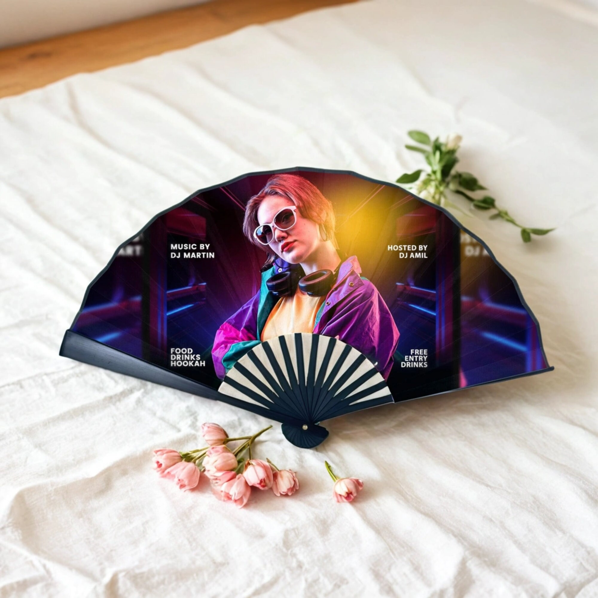 Custom Foldable Paper Fan With Personalized Photo/text, Custom Large ...
