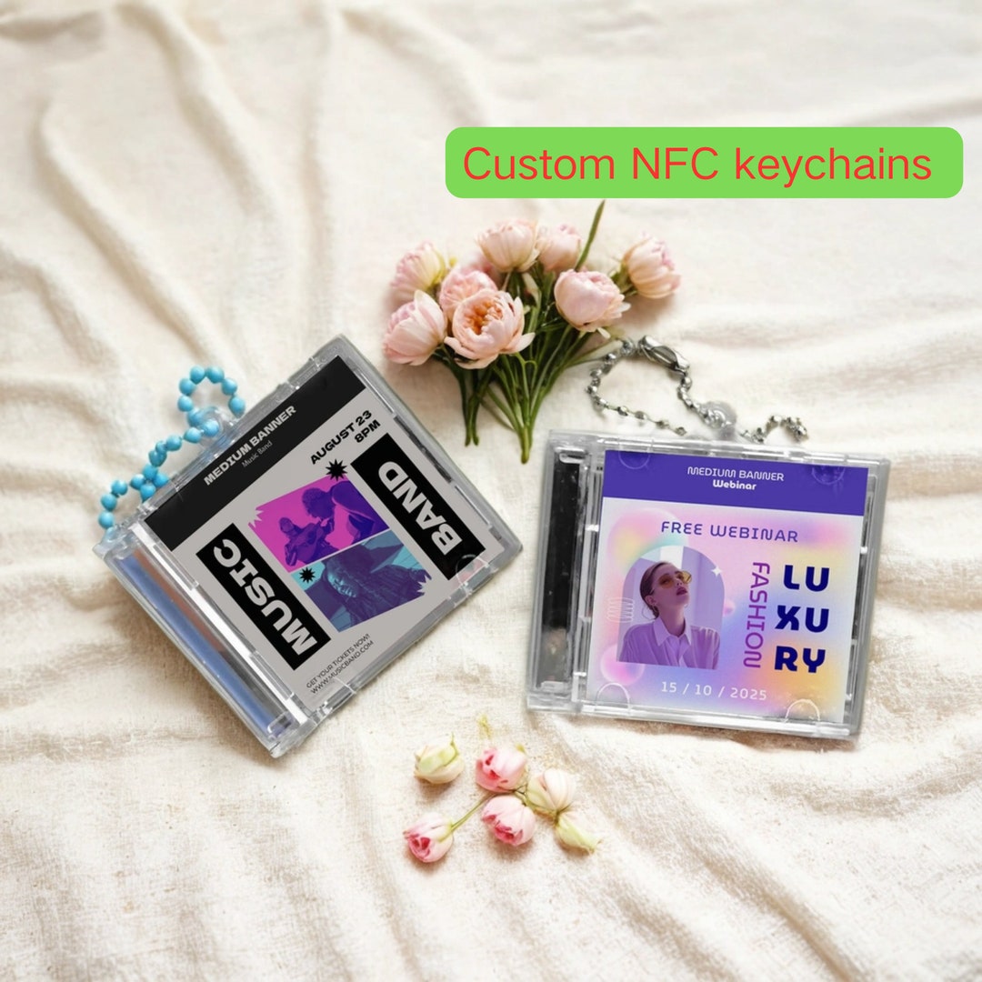 Custom Music Photo NFC Keychain, Tap to Play, Personalized Mini Album ...