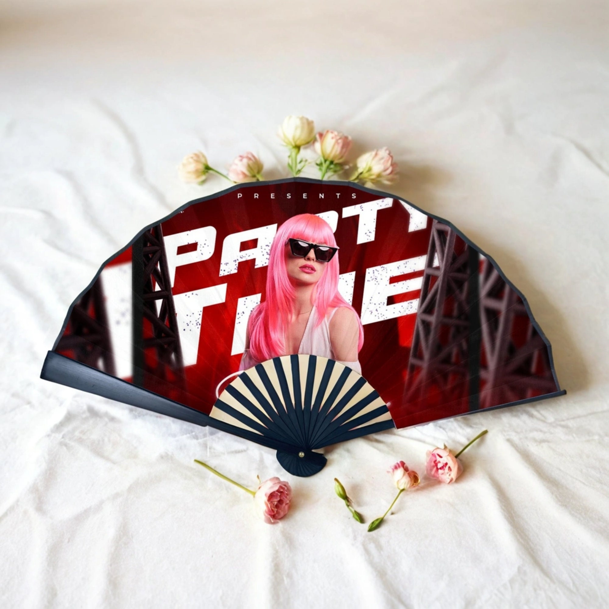 Custom Foldable Paper Fan With Personalized Photo/text, Custom Large ...