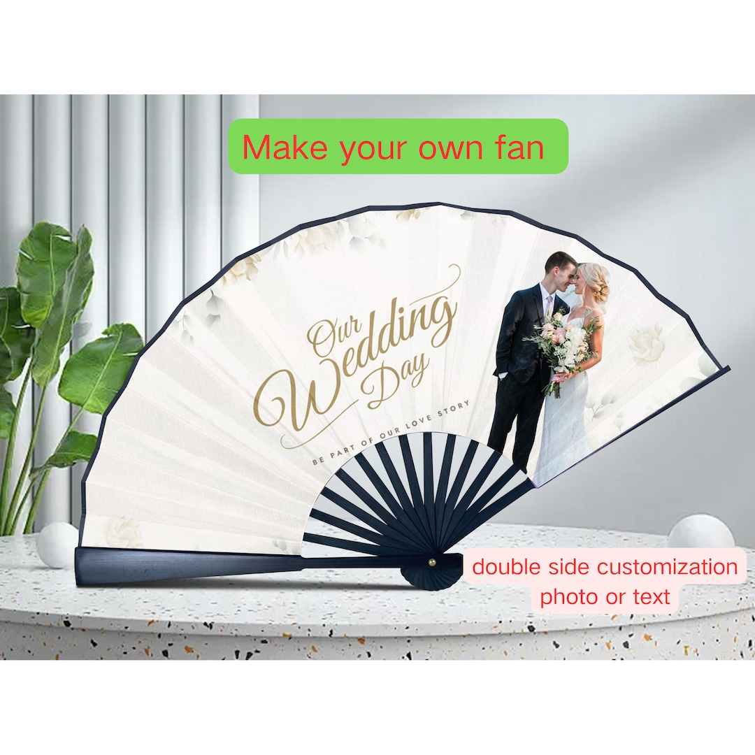 Custom Wedding Fans, Fully Custom Photo or Text, Make Your Own Wedding ...