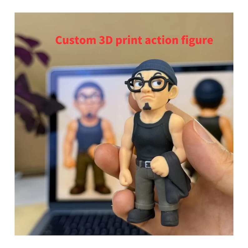 Custom 3D Printed Cartoon Portrait Action Figure, Turn Your Portrait ...