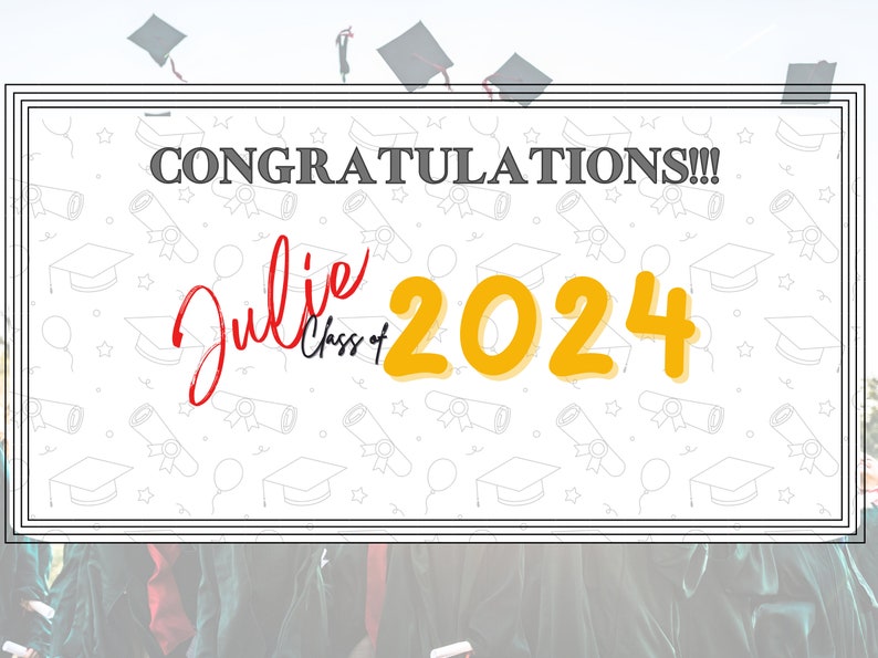 Graduation Banner | Editable Template | 72x36" Banner - Etsy UK