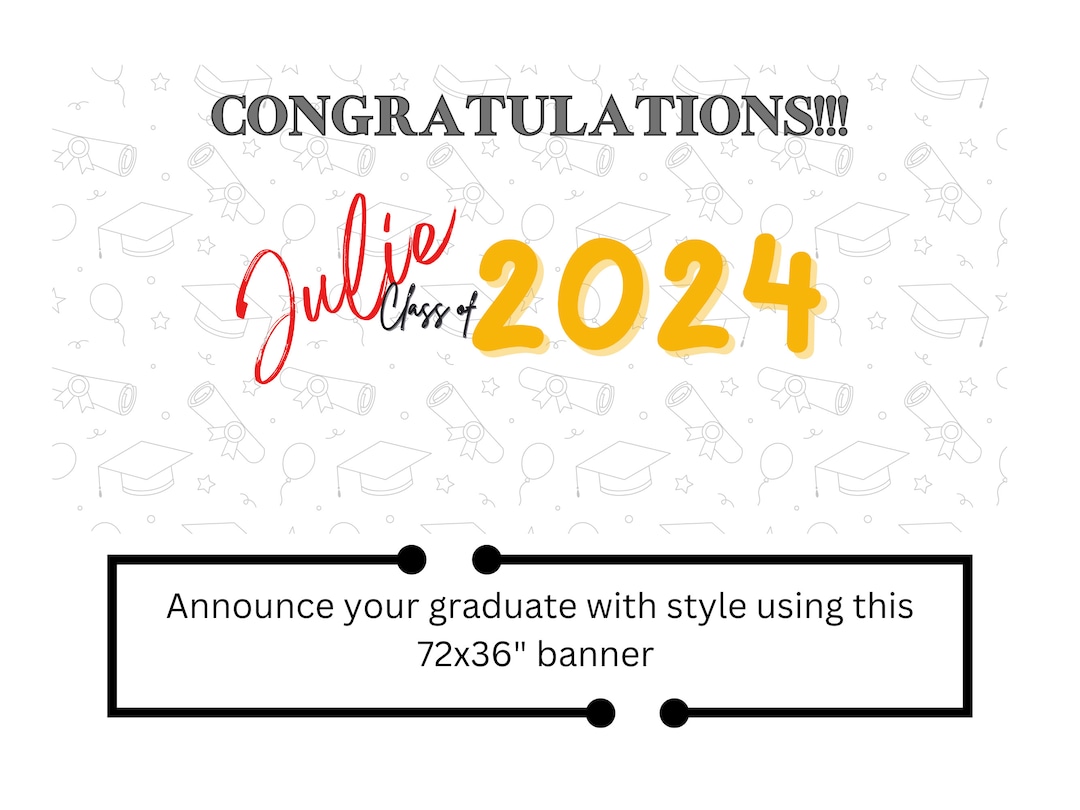 Graduation Banner | Editable Template | 72x36" Banner - Etsy