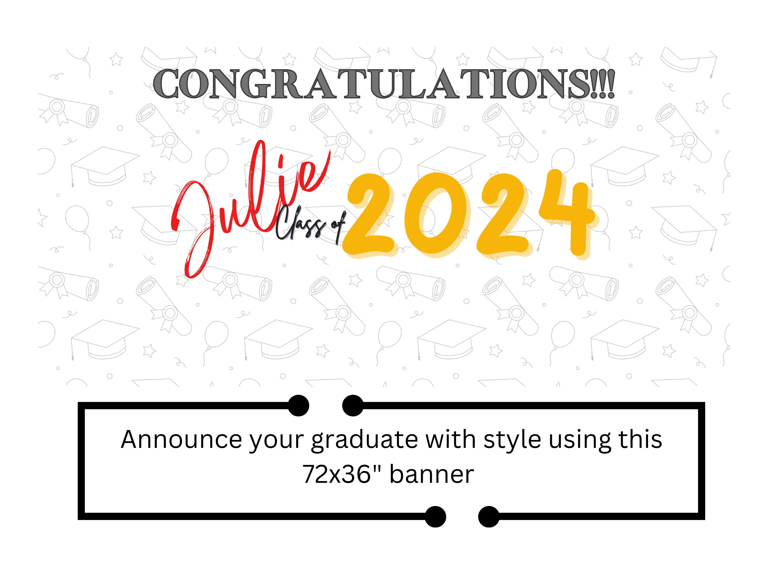 Graduation Banner | Editable Template | 72x36" Banner - Etsy
