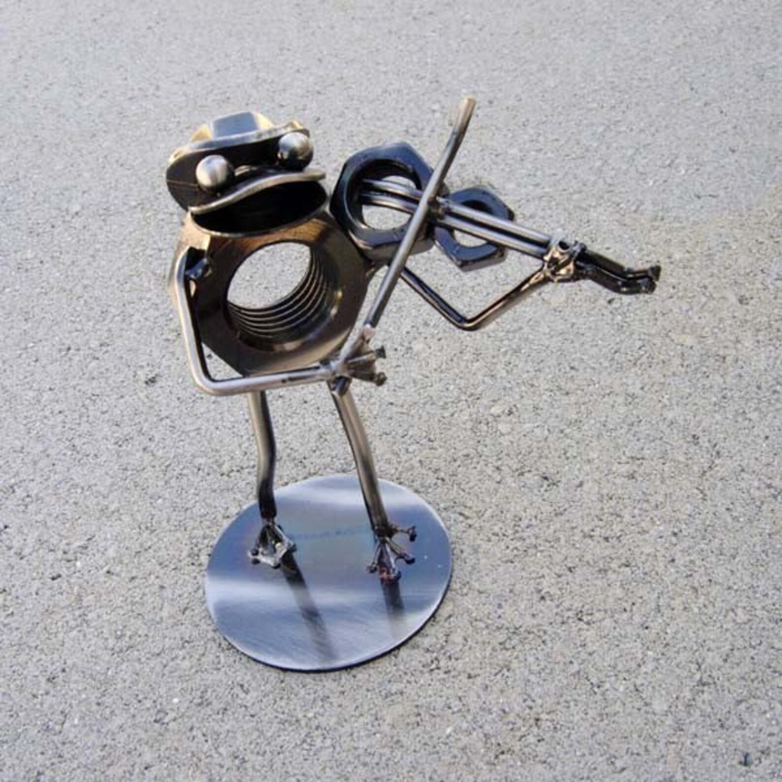 Mr. Frog Fiddler Metal Sculpture - Etsy