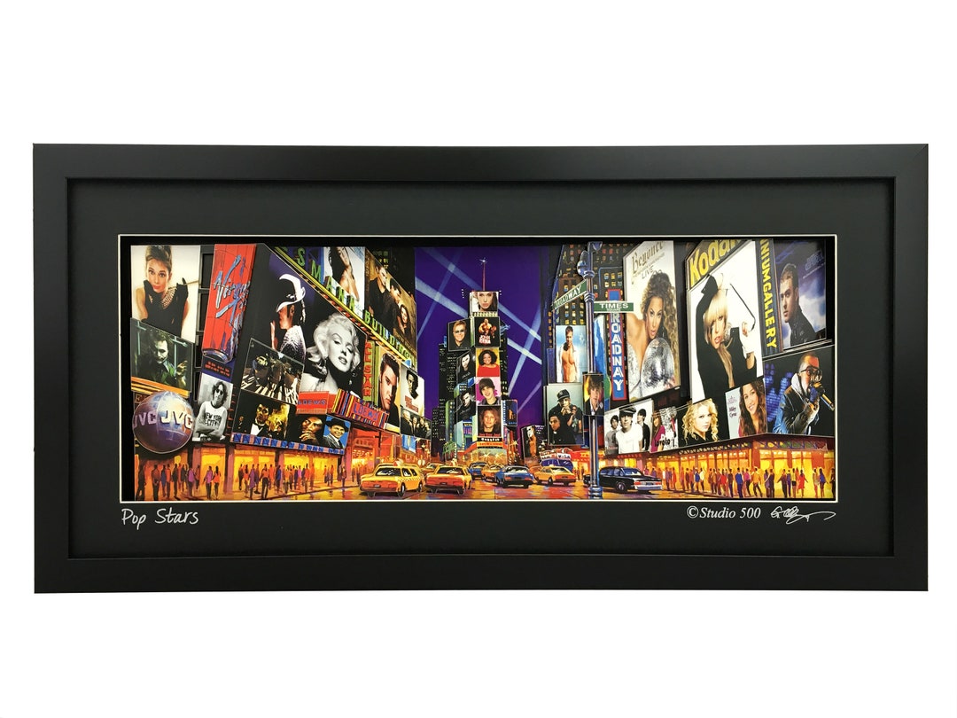Pop Stars Times Square Paper-sculpture 3D Framed Wall Art - Etsy