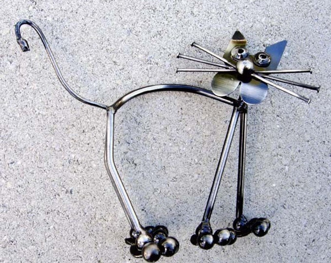 Cat Scrap Metal Sculpture Home Decor Nature Pet - Etsy
