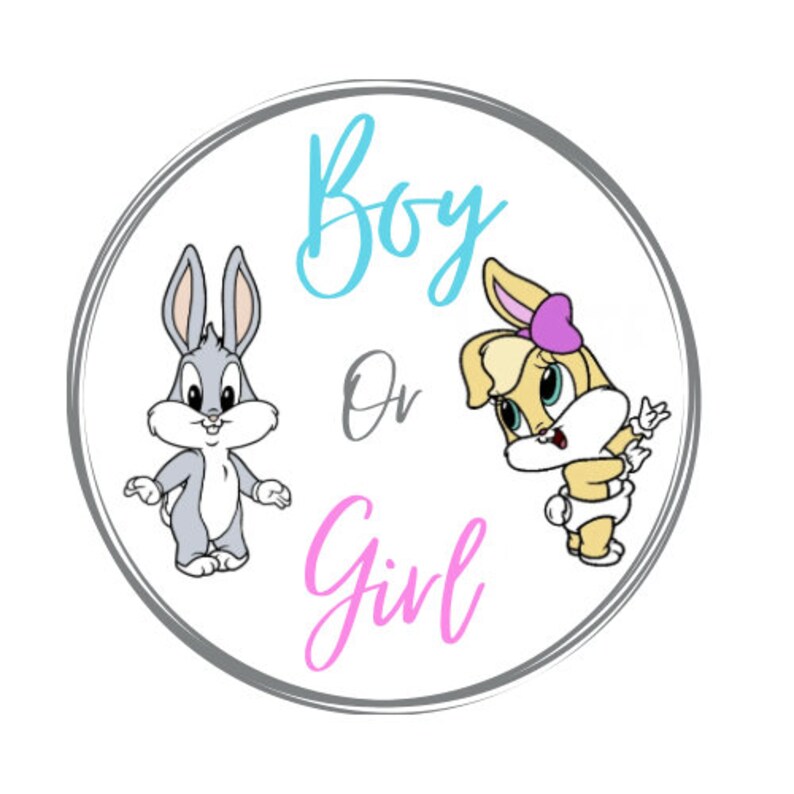 Lola and Bugs Gender Reveal Digital Pdf File - Etsy