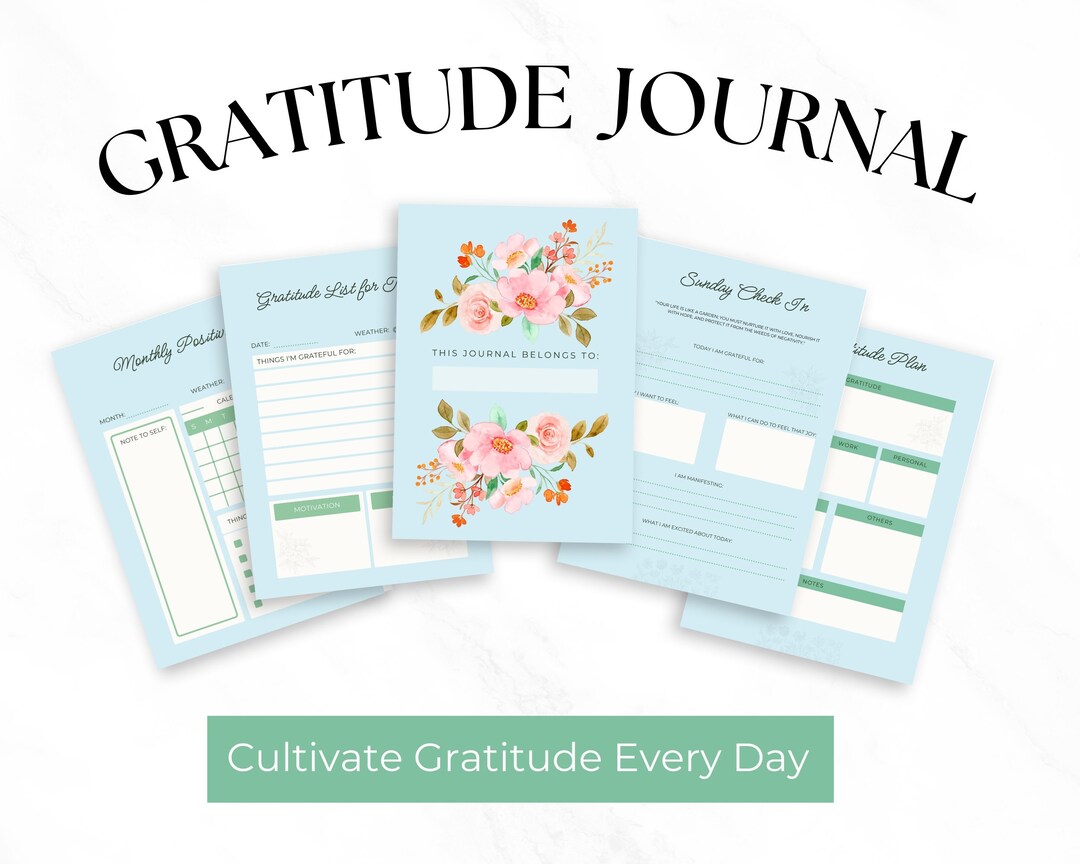 Gratitude Journal | Printable Download | Cultivate a Daily Gratitude ...