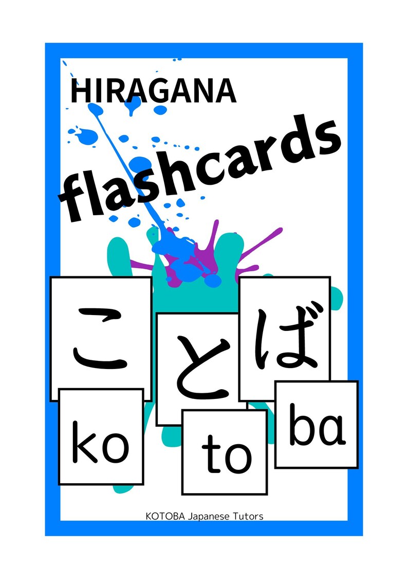 HIRAGANA Flashcards Japanese Word Game, Memories Writing Reading ひらがな ...