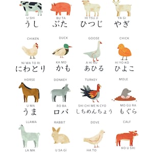 30 Japanese Vocabulary Digital Flashcards With VOICE: ANIMALS Name in ...