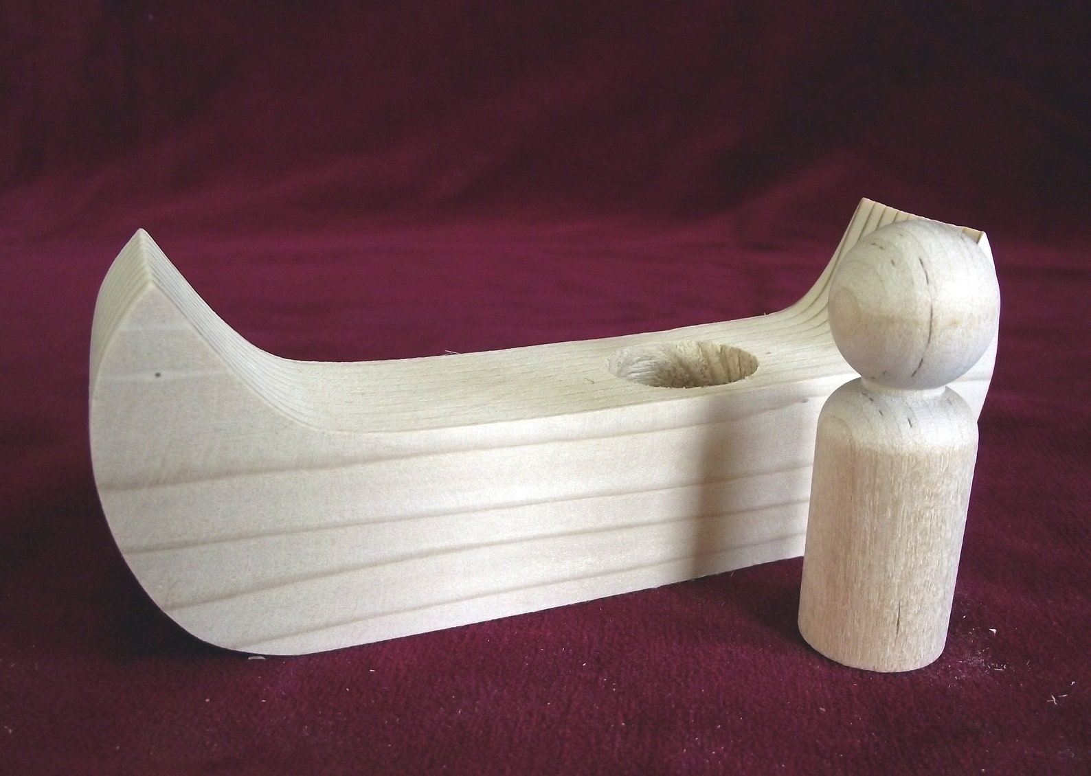 The Lone Traveler Canoe: Unfinished Pine Canoe With Peg Doll - Etsy
