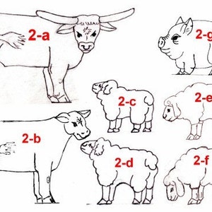 Farm Set 2, Cows, Sheep, Pigs and a Goat Unfinished Pine Cutouts - Etsy