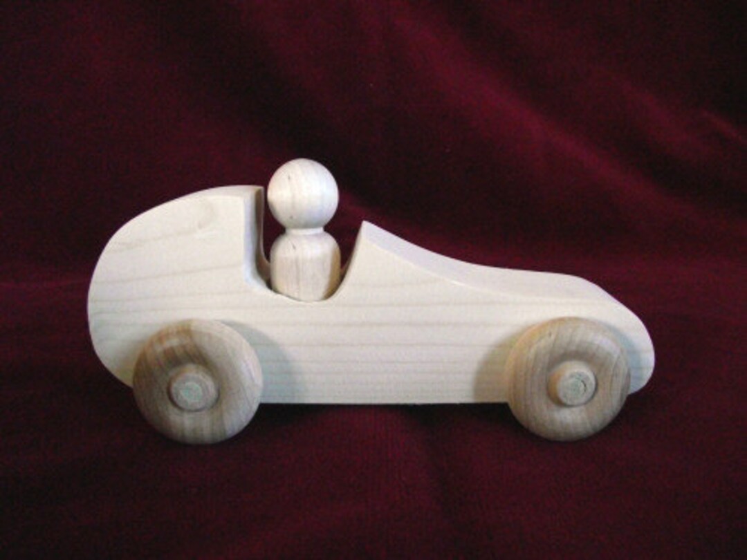 Race Car With Peg Doll Driver, Unfinished Pine and Hardwood - Etsy