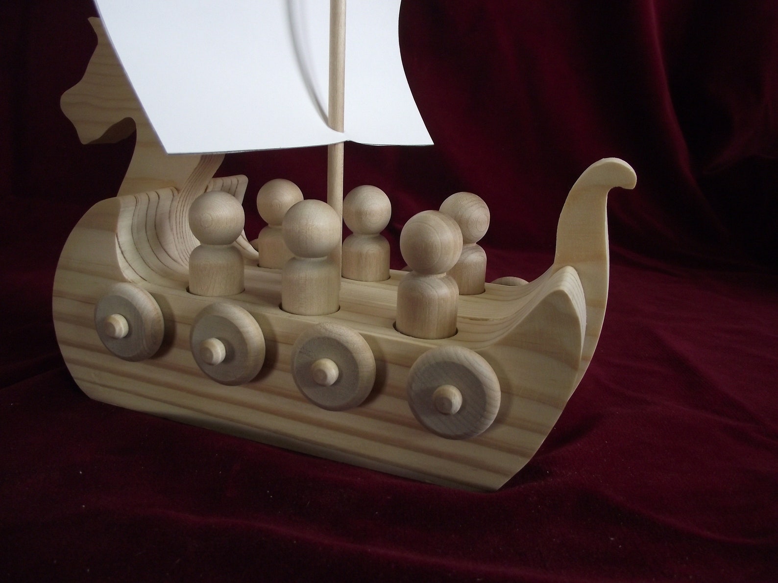 Viking Dragon Ship With Peg Dolls, Unfinished Wood - Etsy Australia