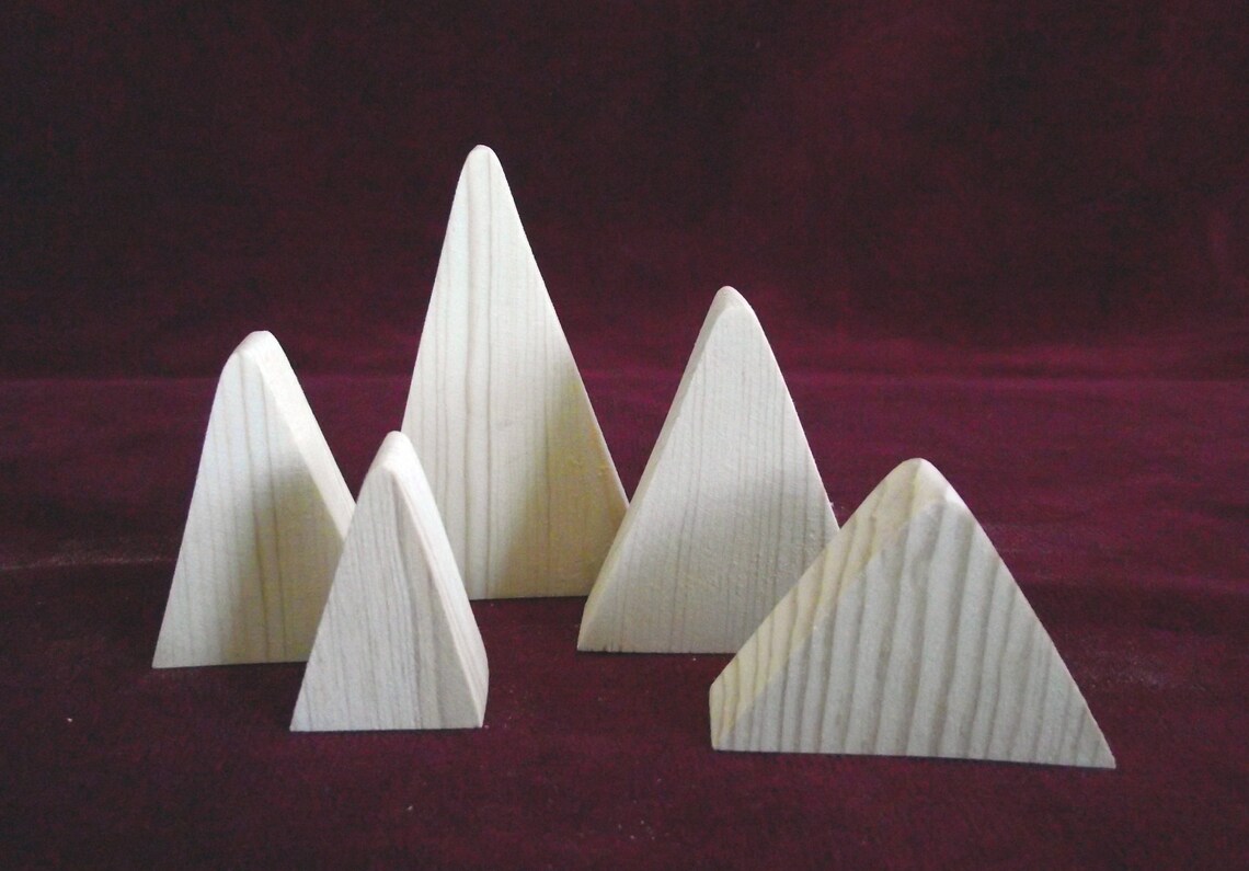 The Triangular Landscape Mountains or Trees Unfinished Pine | Etsy