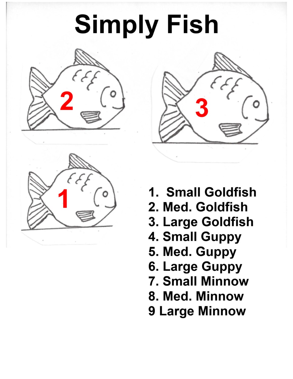 Simply Fish an Assortment of 9 Basic Shapes and Sizes - Etsy