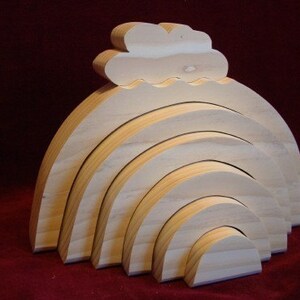 Big Stacker, Rainbow With Cloud, Unfinished Pine - Etsy