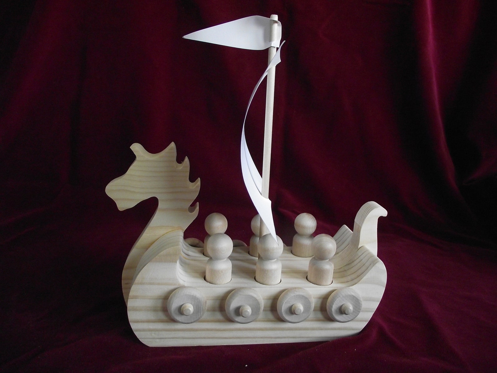 Viking Dragon Ship With Peg Dolls, Unfinished Wood - Etsy Australia