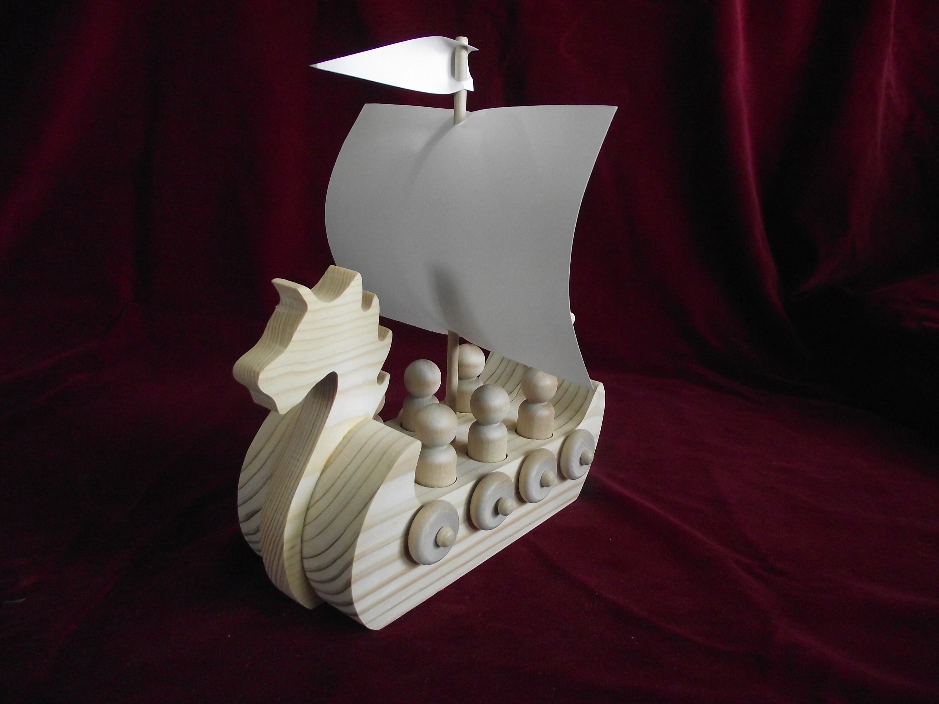 Viking Dragon Ship With Peg Dolls, Unfinished Wood - Etsy Australia