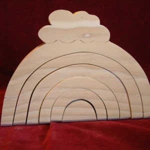 Big Stacker, Rainbow With Cloud, Unfinished Pine - Etsy