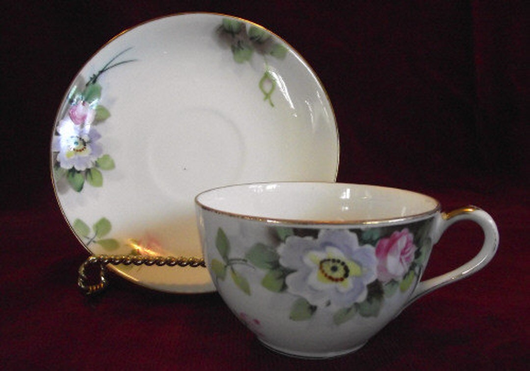 Early Noritake Cup and Saucer Circa 1916 Floral Pattern - Etsy