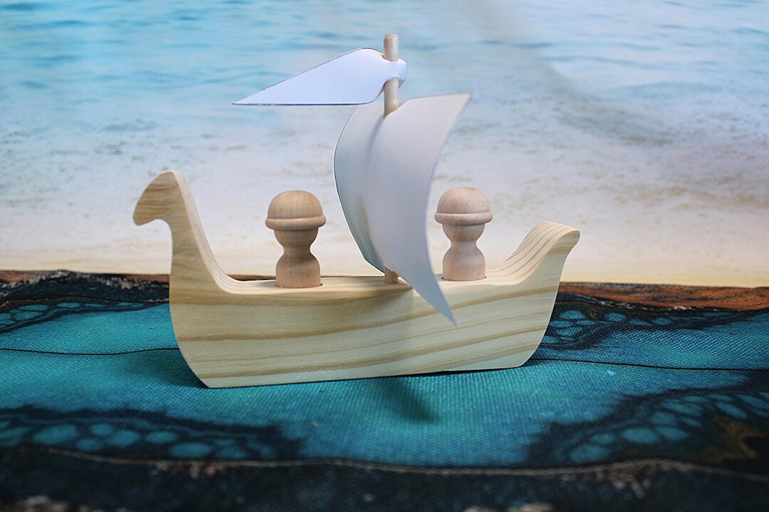Basic Viking Ship, Unfinished Pine With Hardwood Peg Dolls - Etsy