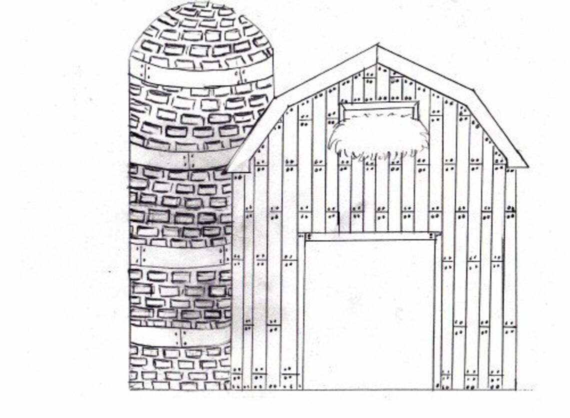 Big Barn and Silo Unfinished Pine Cutouts - Etsy