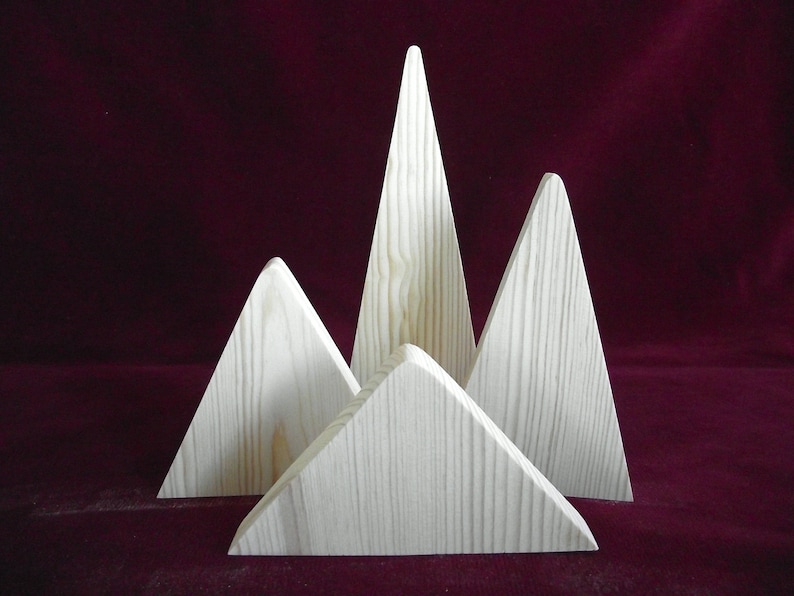 The Triangular Landscape Mountains or Trees Unfinished Pine | Etsy