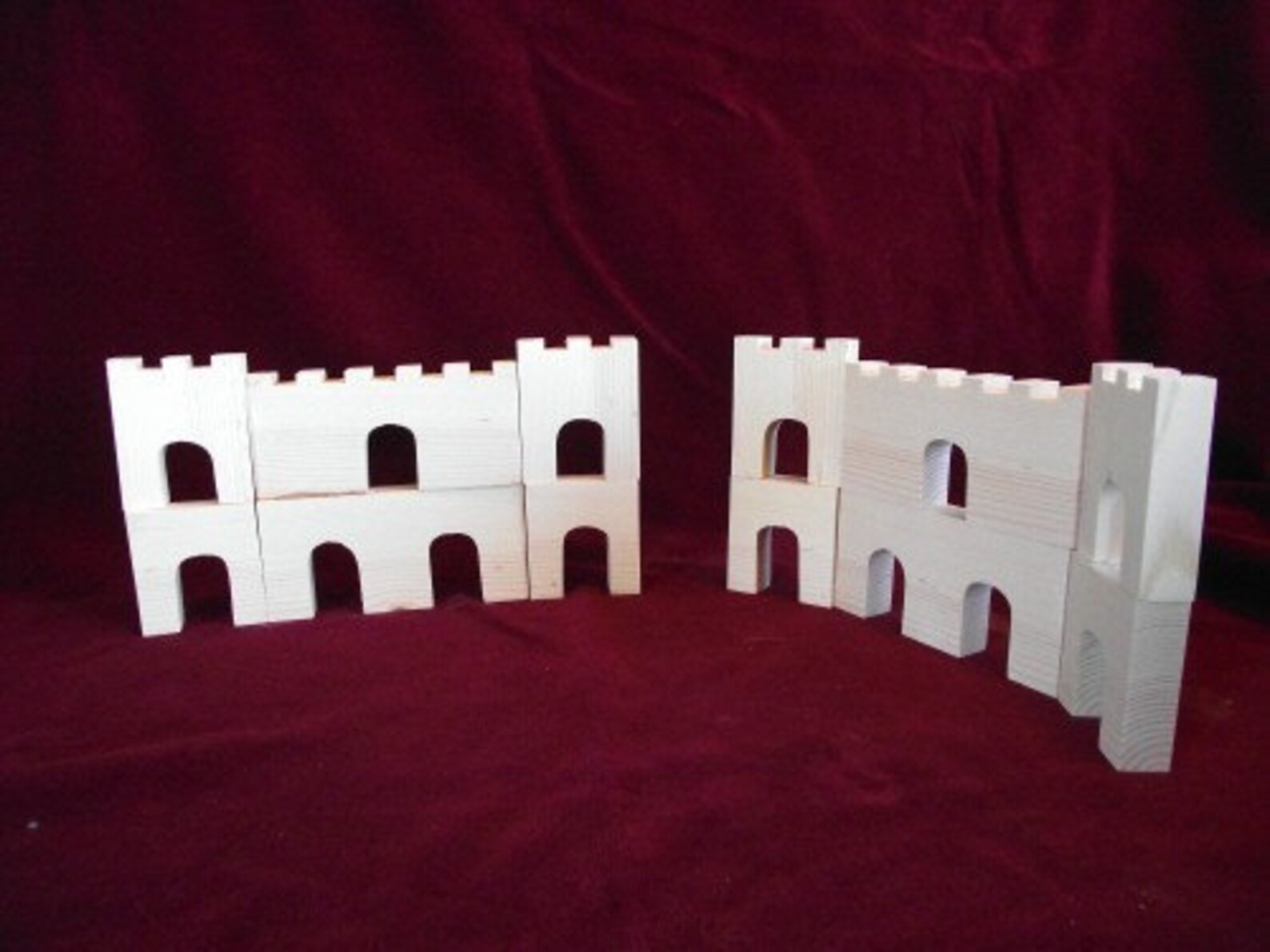 Castle Walls, 12 Piece Set to Complete the Castle Blocks, Unfinished ...