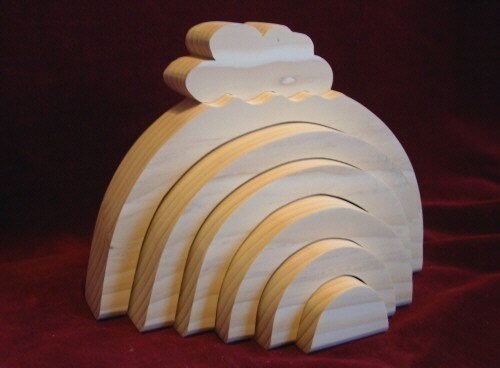 Big Stacker, Rainbow With Cloud, Unfinished Pine - Etsy