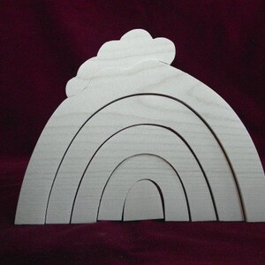 Little Stacker, Rainbow With Cloud Unfinished Pine - Etsy