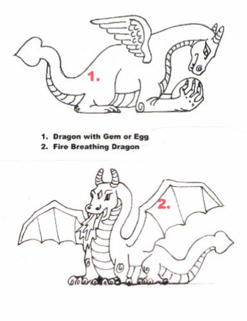 Set of Two Dragons, Unfinished Pine Cutouts - Etsy