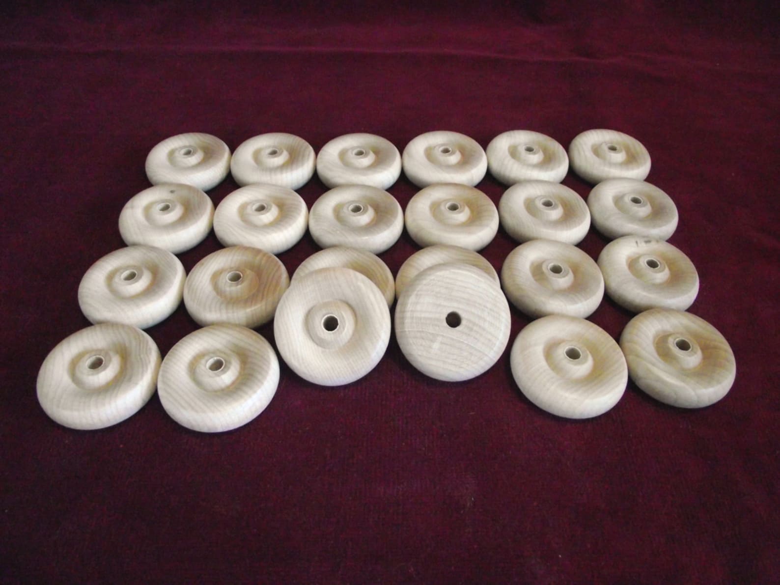 24 Hardwood Wheels 1-3/4 Inch Diameter With 1/4 Hole Unfinished - Etsy