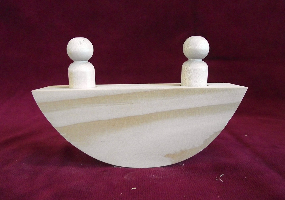 Rocker/teeter-totter/seesaw With 2 #8 Peg Dolls, Unfinished Wood - Etsy