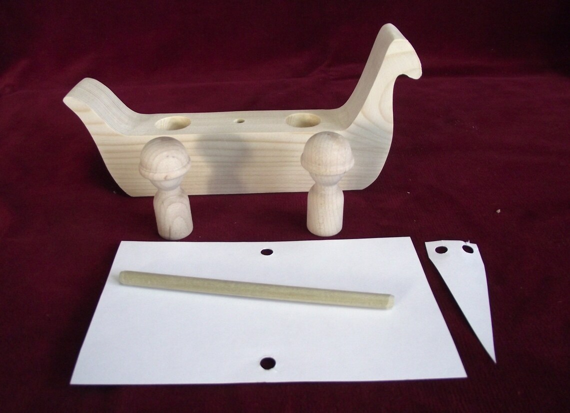 Basic Viking Ship, Unfinished Pine With Hardwood Peg Dolls - Etsy