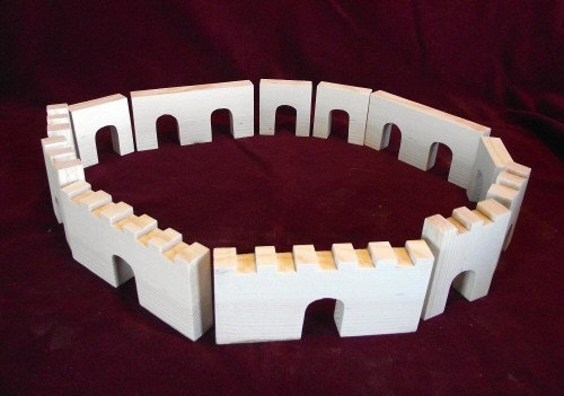 Castle Walls, 12 Piece Set to Complete the Castle Blocks, Unfinished ...
