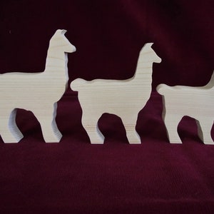 Llama, Llama, Llama a Family Set of Three, Unfinished Pine - Etsy