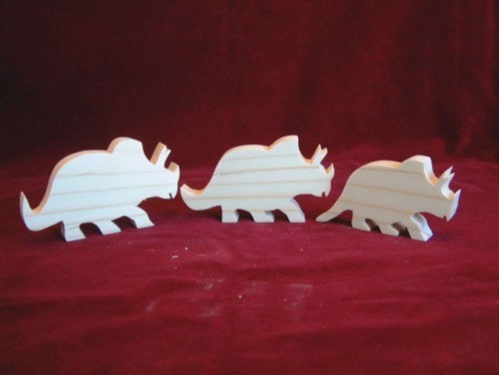 Triceratops (3 Horned Face) Dino Family of Unfinished Pine Cutouts - Etsy