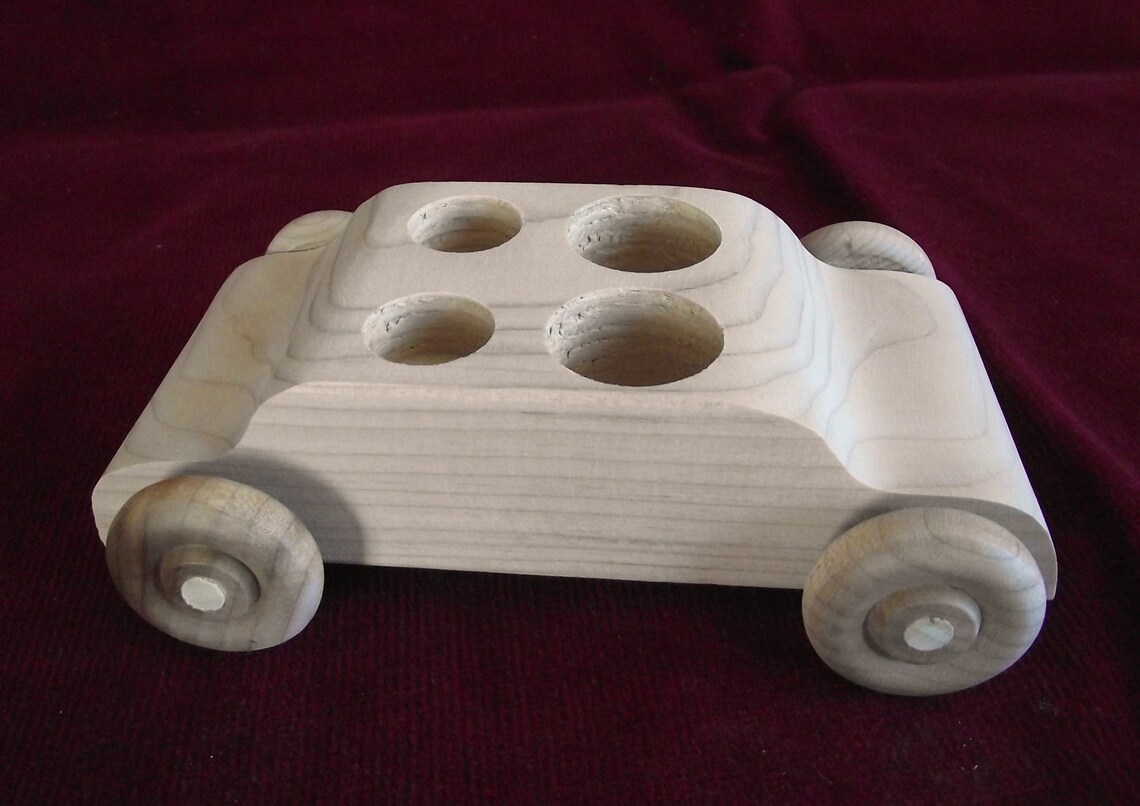 Smaller Family Sedan With Peg Dolls Unfinished Wood | Etsy