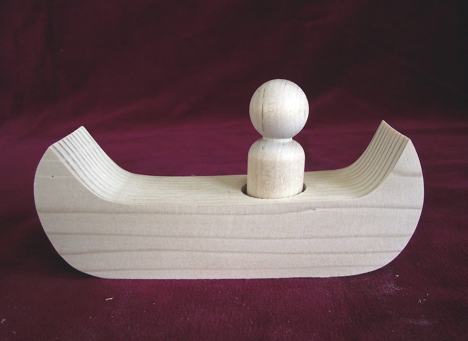 The Lone Traveler Canoe: Unfinished Pine Canoe With Peg Doll - Etsy