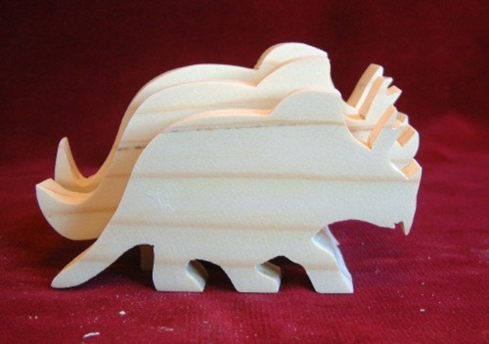 Triceratops (3 Horned Face) Dino Family of Unfinished Pine Cutouts - Etsy