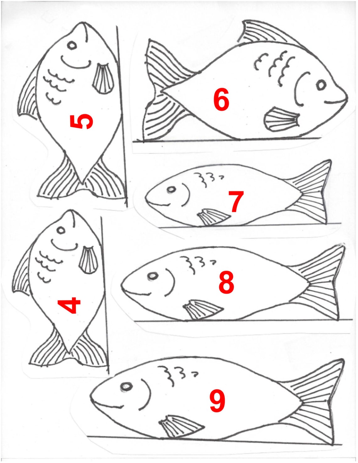 Simply Fish an Assortment of 9 Basic Shapes and Sizes | Etsy