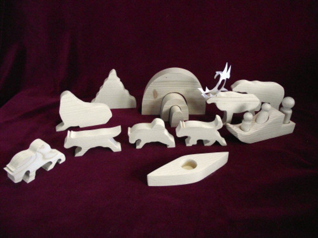Inuit/eskimo Family Play Set, Unfinished Pine - Etsy