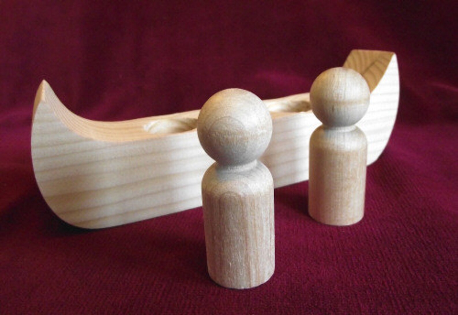 Unfinished Pine Canoe With 2 Peg Dolls - Etsy